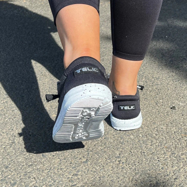 Telic Wave Women's Adaptive Arch Support Slip-On Shoes - Black Sand ...